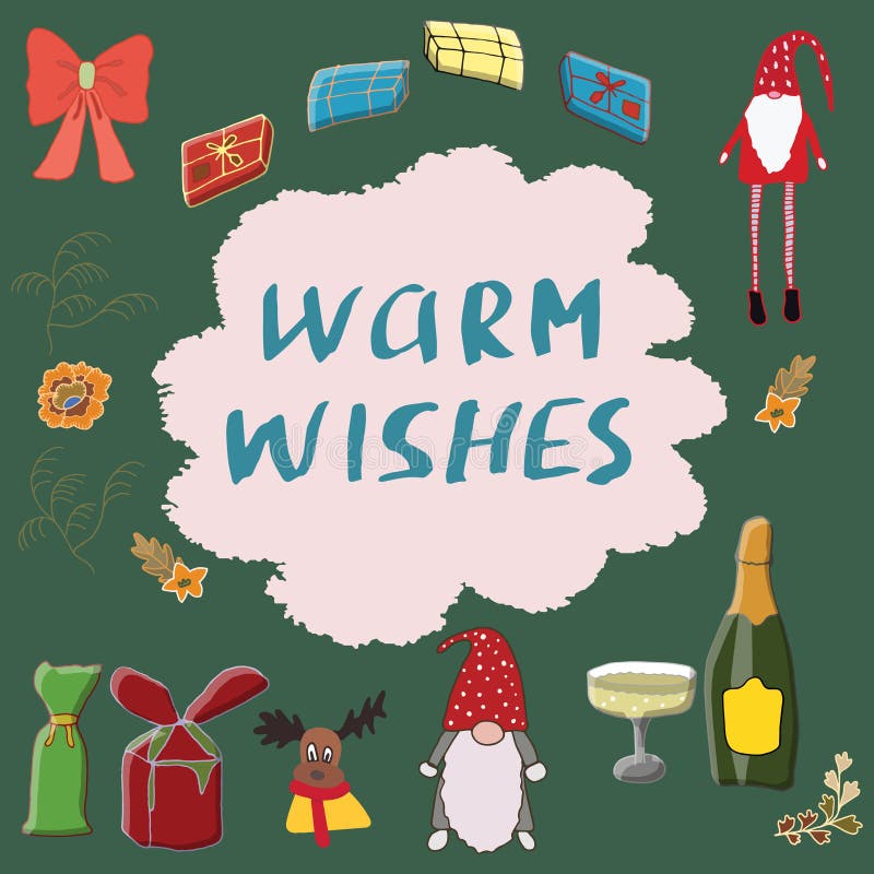 Festive Character Illustration with a Note. Stock Vector - Illustration ...