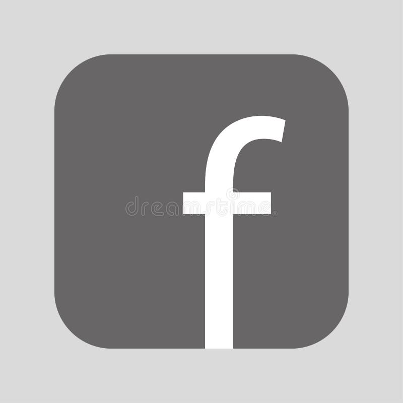 Square Grey Button Logo with White F Inside. F Button Vector Eps10 on ...