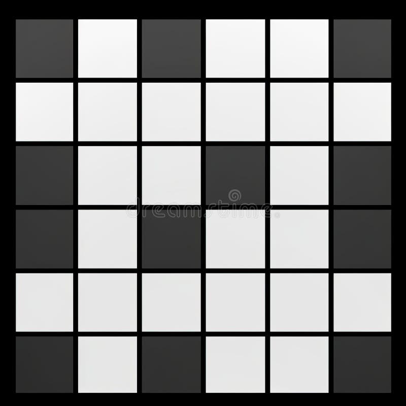 Simplistic Cartoon Grid Black and White Square Puzzle Stock ...