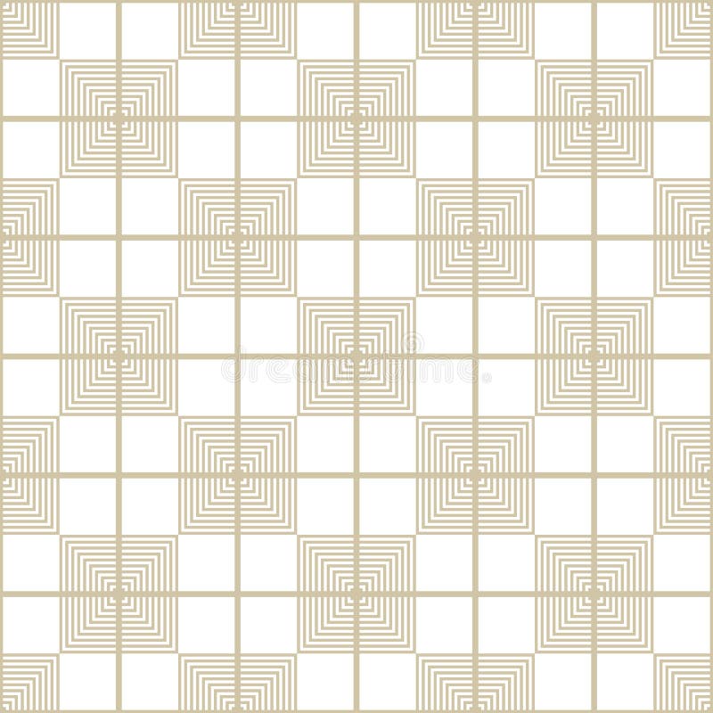 Square Grid Pattern. Golden Vector Geometric Seamless Ornament. Stylish ...