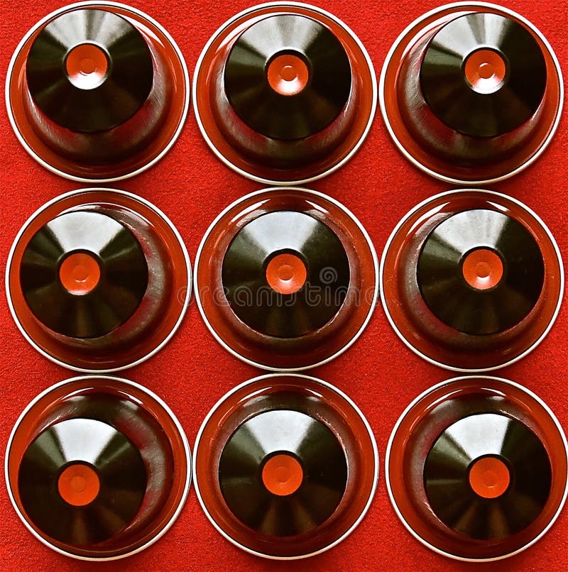 Square Grid of Red and Black Discs Stock Image - Image of aroma, foil ...
