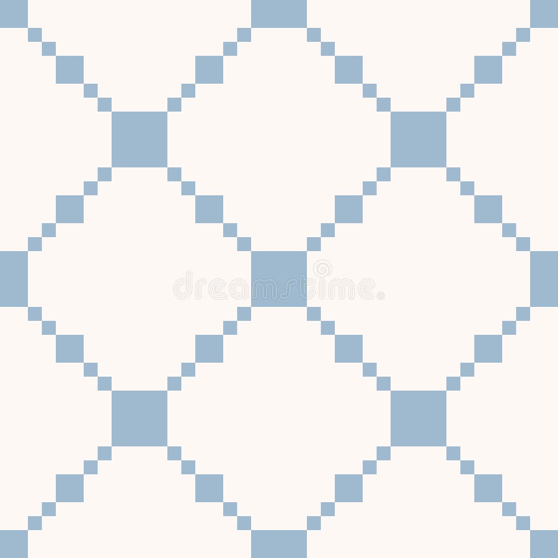Square Grid Seamless Pattern. Vector Light Blue and White Geometric ...