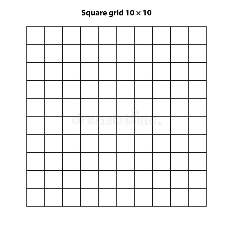 Square Grid with 10 by 10 Squares, Grid Texture Background, Vector ...