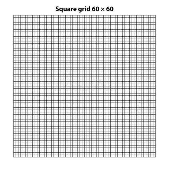 Square Grid with 60 by 60 Squares, Grid Texture Background, Vector ...