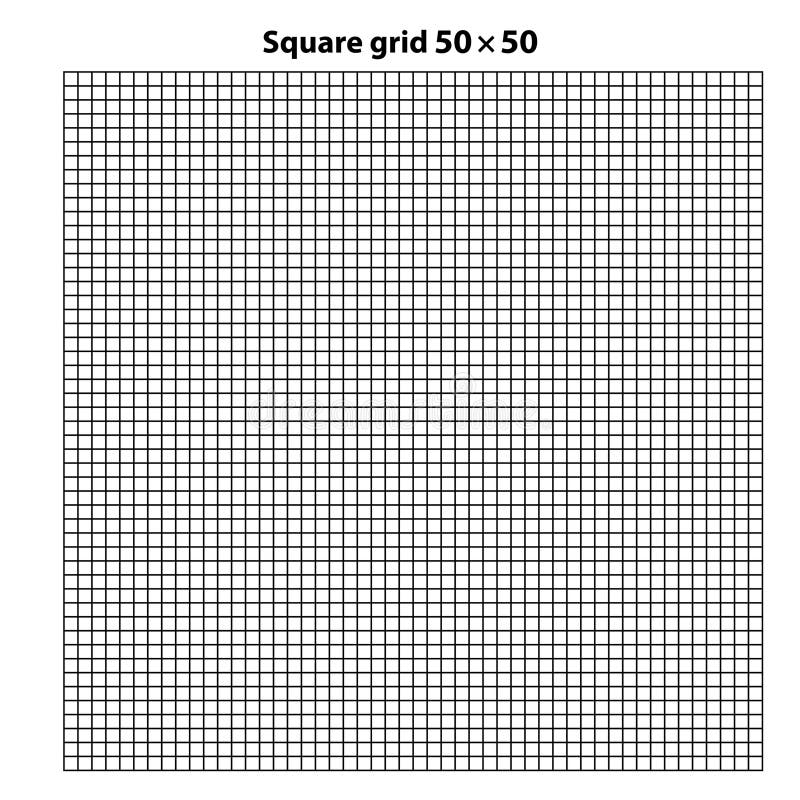Square Grid with 50 by 50 Squares, Grid Texture Background, Vector ...