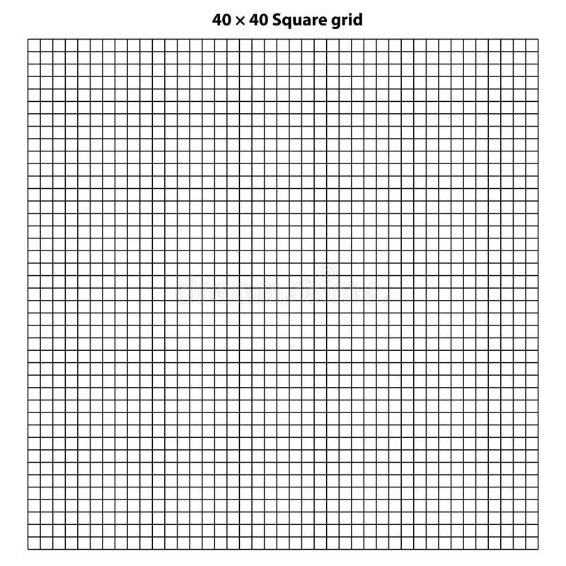 Square Grid with 40 by 40 Squares, Grid Texture Background, Vector ...