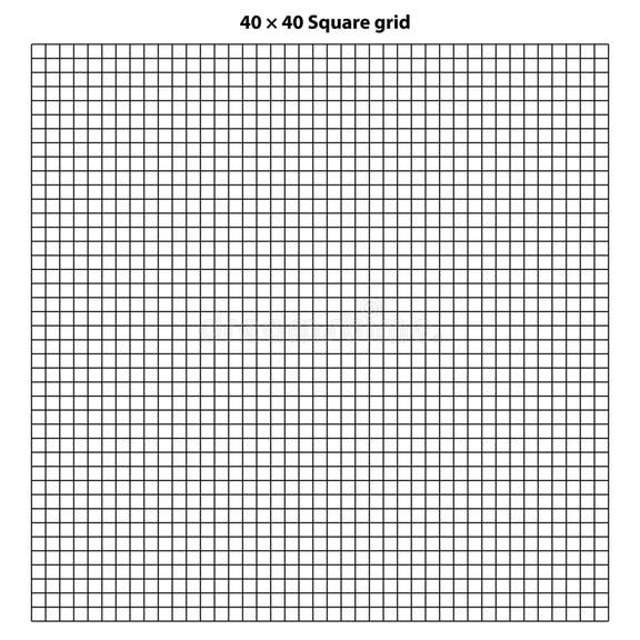 Square Grid with 40 by 40 Squares, Grid Texture Background, Vector ...