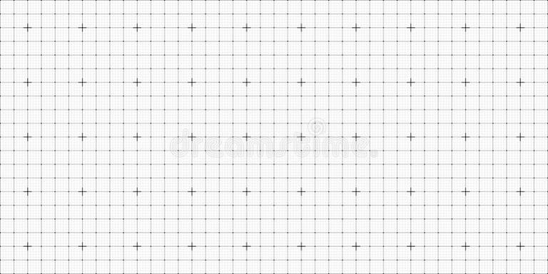 Square Grid Texture, Grid Line Paper Sheet with Crosses and Dots, Blank ...