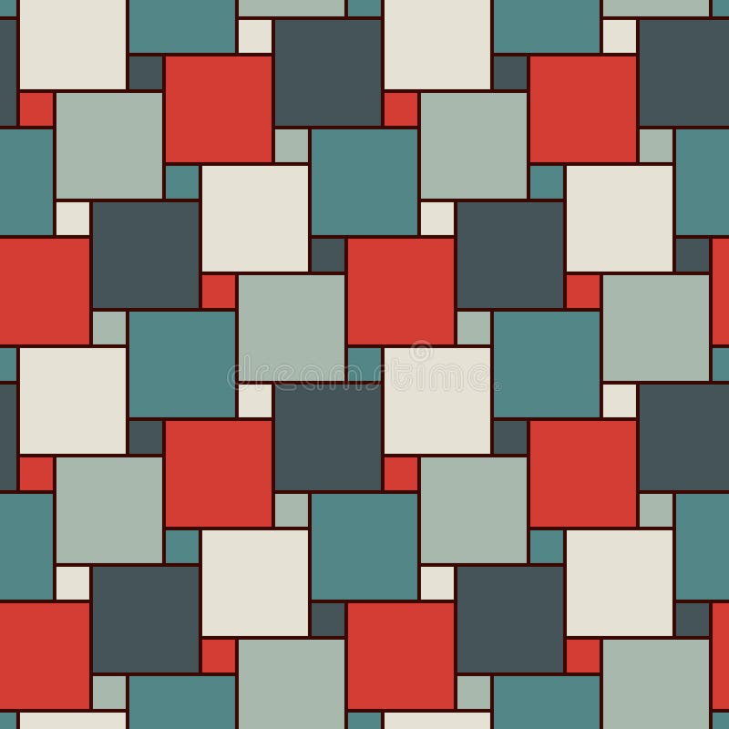 Square Grid Texture. Pythagorean Tiling Motif. Seamless Pattern Design ...