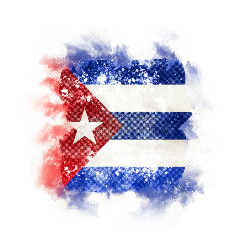 Square grunge flag of cuba stock illustration. Illustration of flag ...
