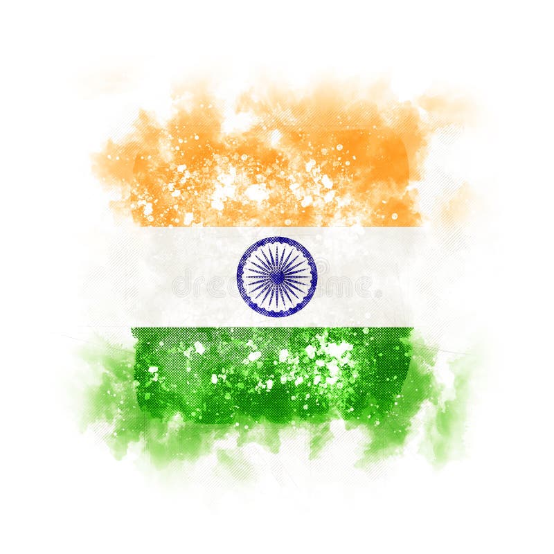 Square Grunge Flag of India Stock Illustration - Illustration of retro ...