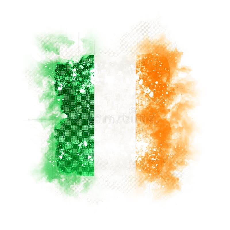 Square Grunge Flag of Ireland Stock Illustration - Illustration of ...