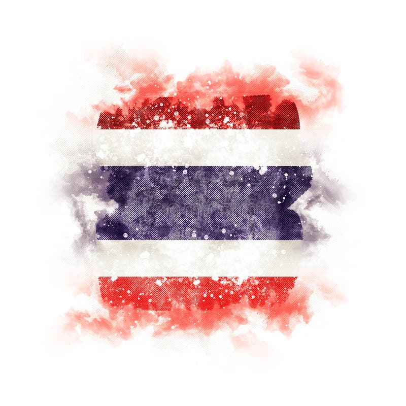 Square Grunge Flag of Thailand Stock Illustration - Illustration of ...