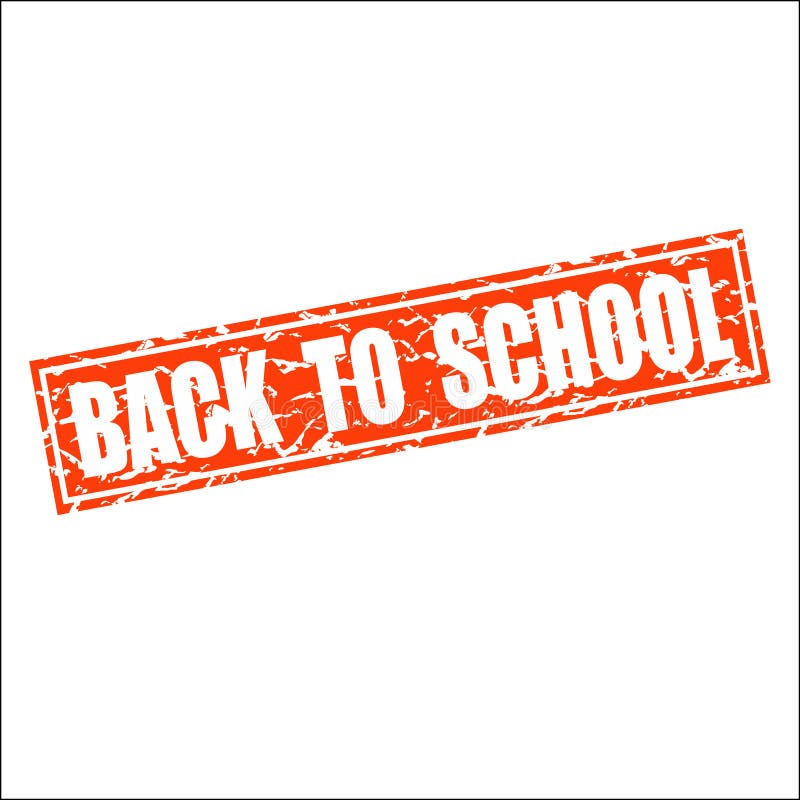 Square Grunge Red Back To School Stamp Stock Vector - Illustration of ...
