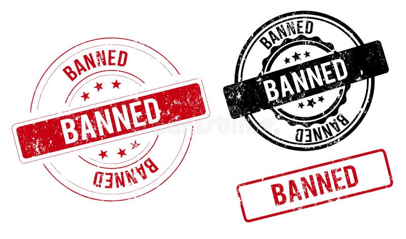 Red Grunge Banned Rubber Stamp Isolated on White Background Stock ...