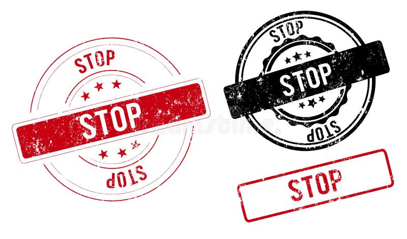 Square Grunge Red Stop Stamp Stock Vector - Illustration of sample ...