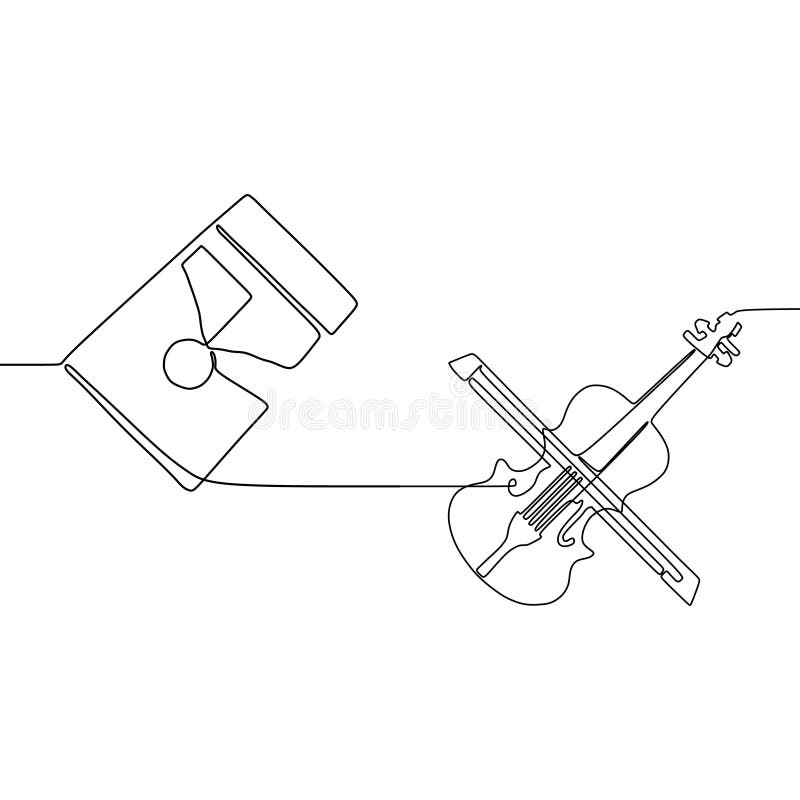 Cello Continuous Line Stock Illustrations – 106 Cello Continuous Line ...