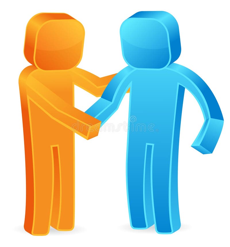 Handshake on Puzzle Pieces stock illustration. Illustration of isolated ...