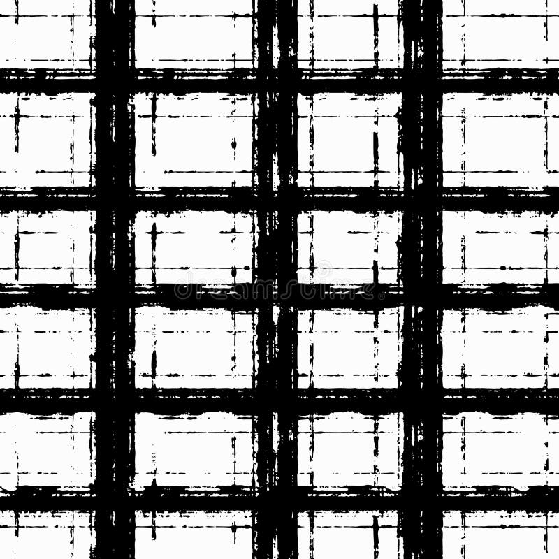 Square Hand Drawn Checkered Pattern, Pencil Black Thick Hatching ...