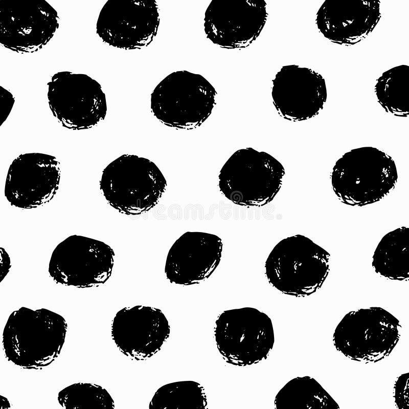 Square Hand Drawn Pattern, Textured Dots on White Background. Grunge ...