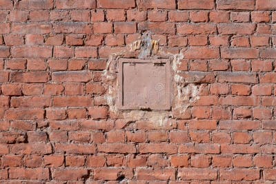 Square Hatch in a Old Brick Wall Stock Photo - Image of small, aged ...