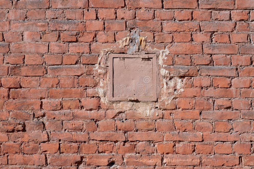 Square Hatch in a Old Brick Wall Stock Photo - Image of small, aged ...