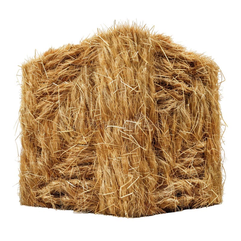 Square Hay Bale Alone on Transparent Background Stock Illustration ...