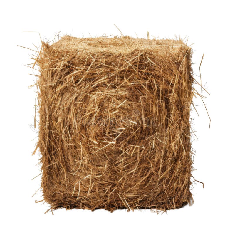 Square Hay Bale with Rough Texture Stock Image - Illustration of coarse ...