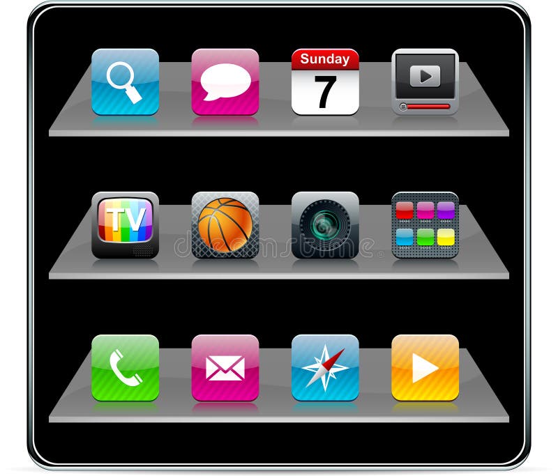 Mobile application icons stock vector. Illustration of phone - 32217053