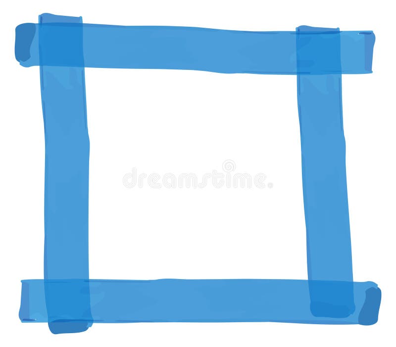 Square Highlighter Frame. Marker Lines Blue Border Stock Vector ...