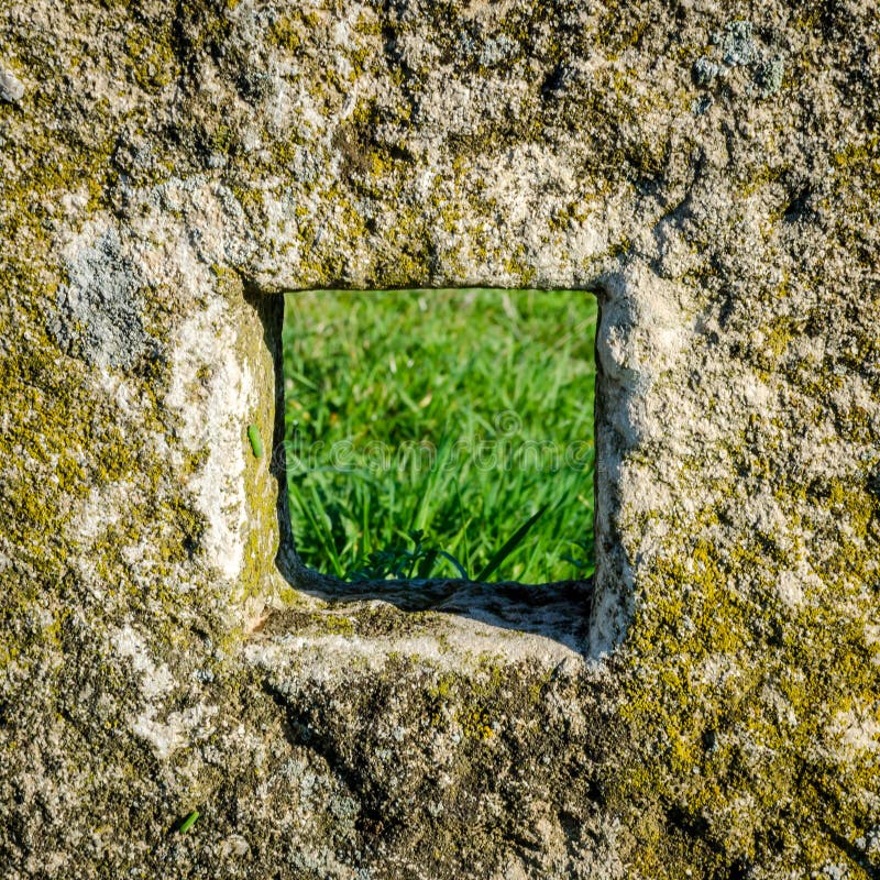 Square Hole in an Old Stone Stock Image - Image of outdoor, cutting ...
