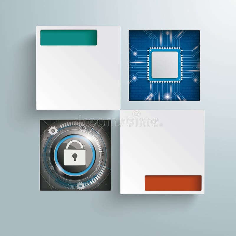 Square Holes Microchip Dlock Infographic Stock Vector - Illustration of ...