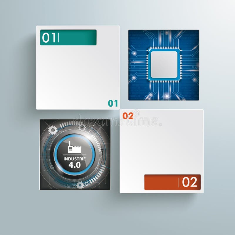 Square Holes Microchip Industrie 4.0 Infographic Stock Illustration ...