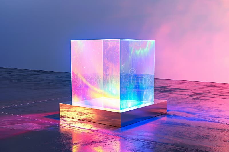 Square Holographic Fabric Podium Product Presentation Stock ...