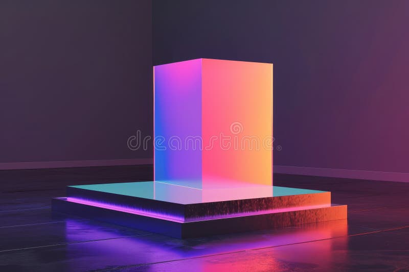 Square Holographic Fabric Podium Product Presentation Stock ...