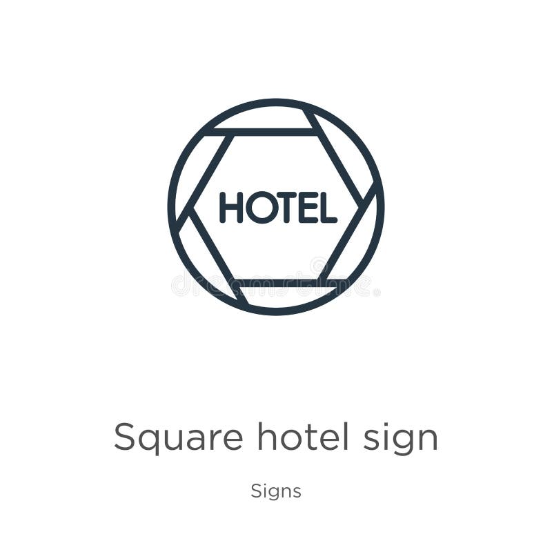 Square Hotel Sign Icon Vector. Trendy Flat Square Hotel Sign Icon from ...