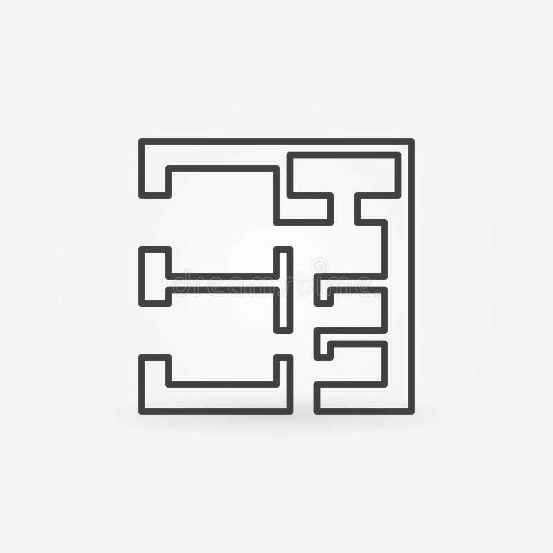 Square house plan icon stock vector. Illustration of floorplan - 90797892