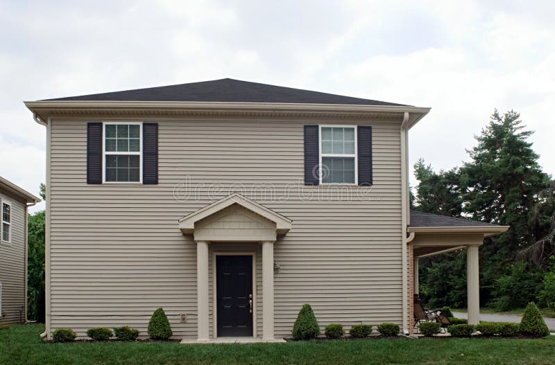 Square House with Stoop stock image. Image of exterior - 15519233