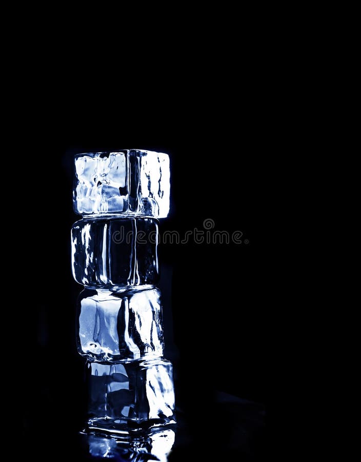 Square Ice Cubes on a Black Background Stock Photo - Image of froze ...