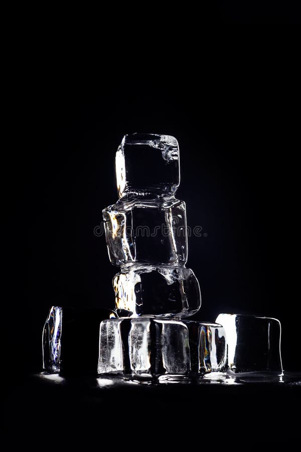 Square Ice Cubes on a Black Background Stock Photo - Image of freshness ...