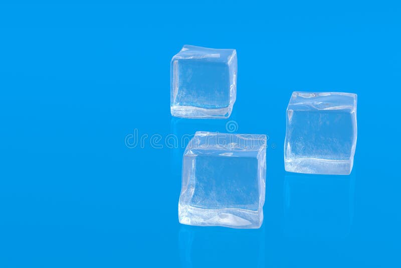 Square Ice Cubes on Blue Background. Cold Beverages. Refreshing Drinks ...