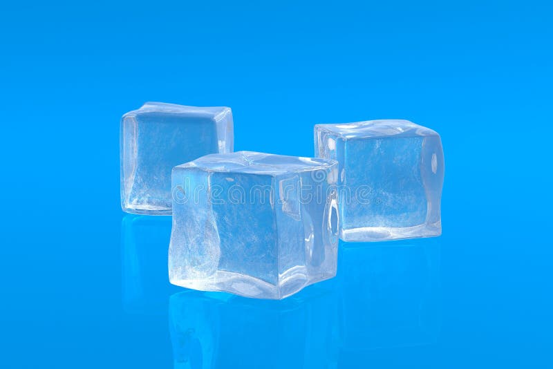 Square Ice Cubes on Blue Background. Cold Beverages Stock Illustration ...