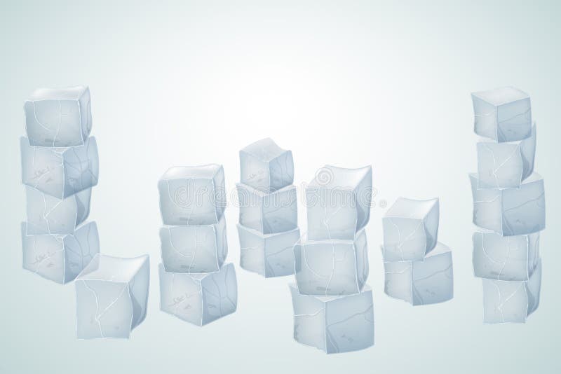 Square ice cubes. stock vector. Illustration of icon - 152919328