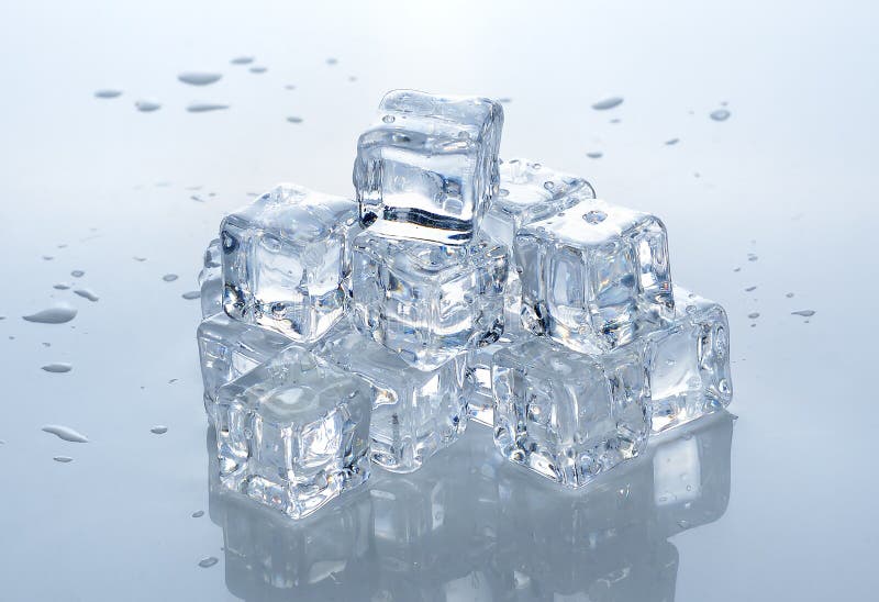 Square Ice Cubes on White Background Stock Image - Image of winter ...