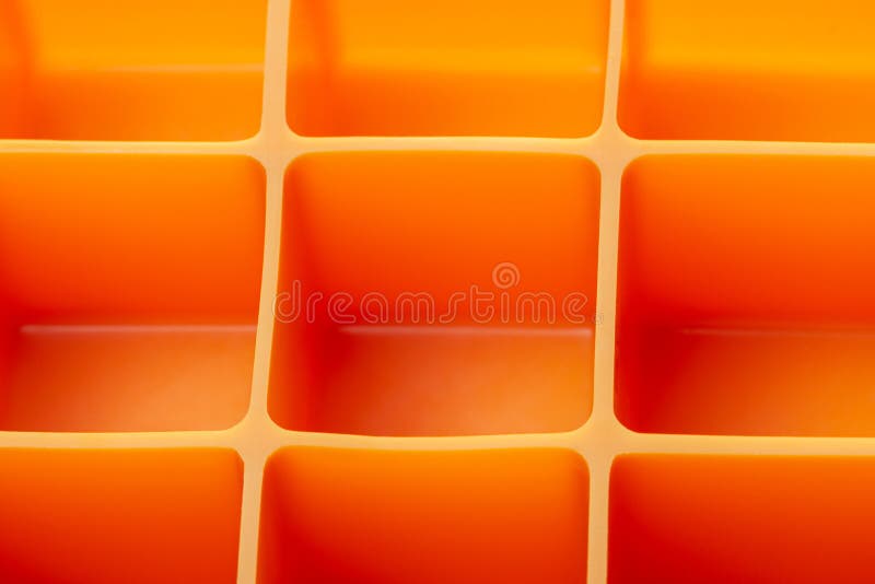 Square Icecubes Silicon Form Macro Orange Color Stock Photo - Image of ...