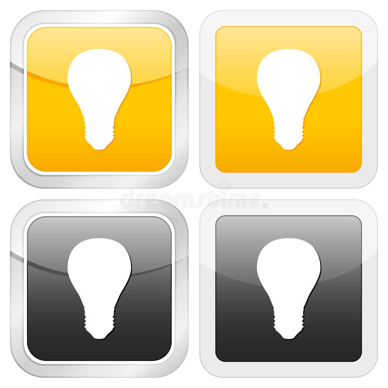 Square icon bulb stock vector. Illustration of computer - 10634472