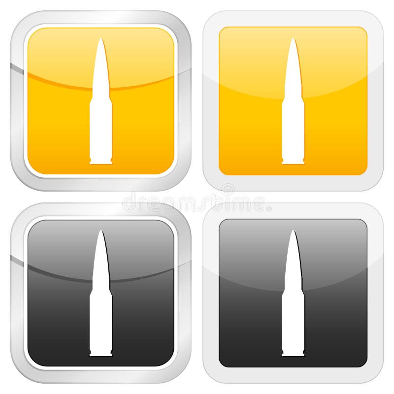 Square icon bullet stock vector. Illustration of cartridge - 10634481