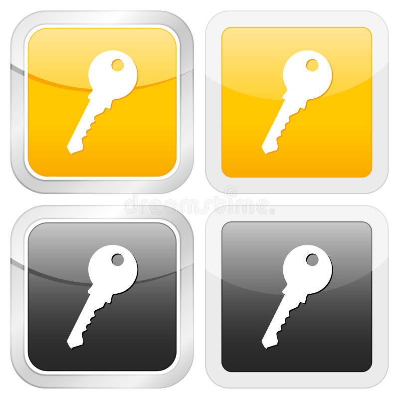 Square icon key stock vector. Illustration of black, grey - 10938365