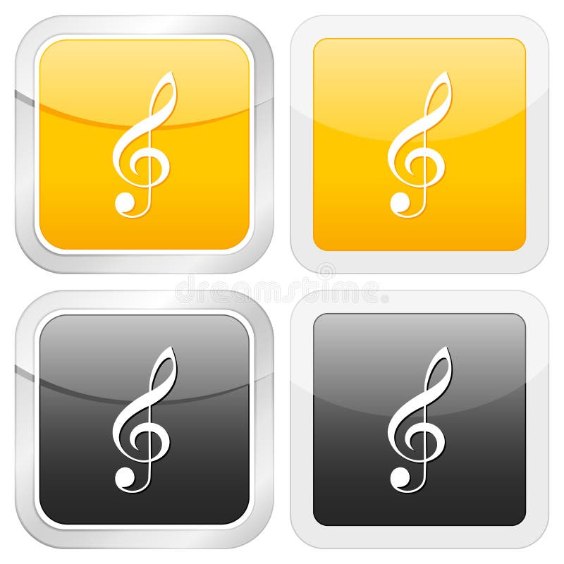 Square icon music stock vector. Illustration of isolated - 10645177