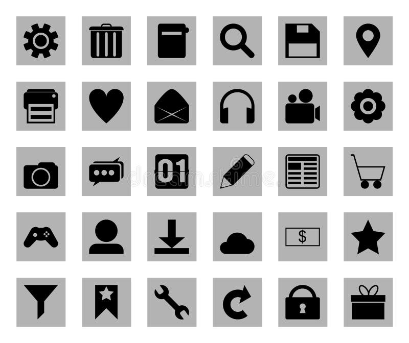 Square icon set stock vector. Illustration of website - 93903268